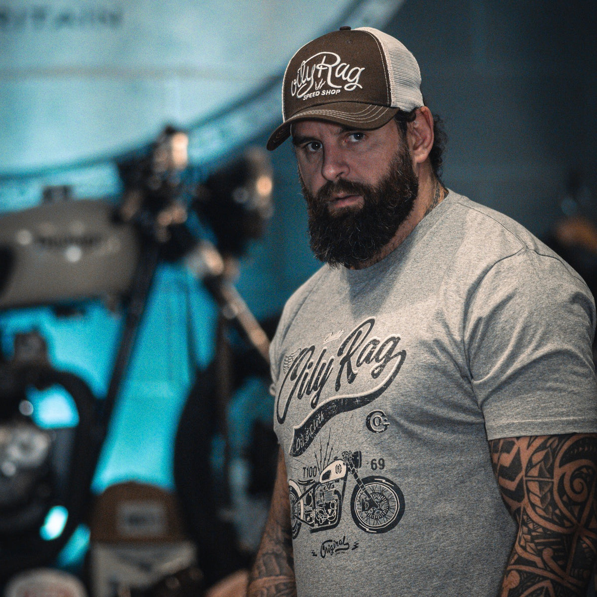 Oily Rag Co Bobber Tshirt - Urban Style Collection - Grey | Oily Rag Co ...
