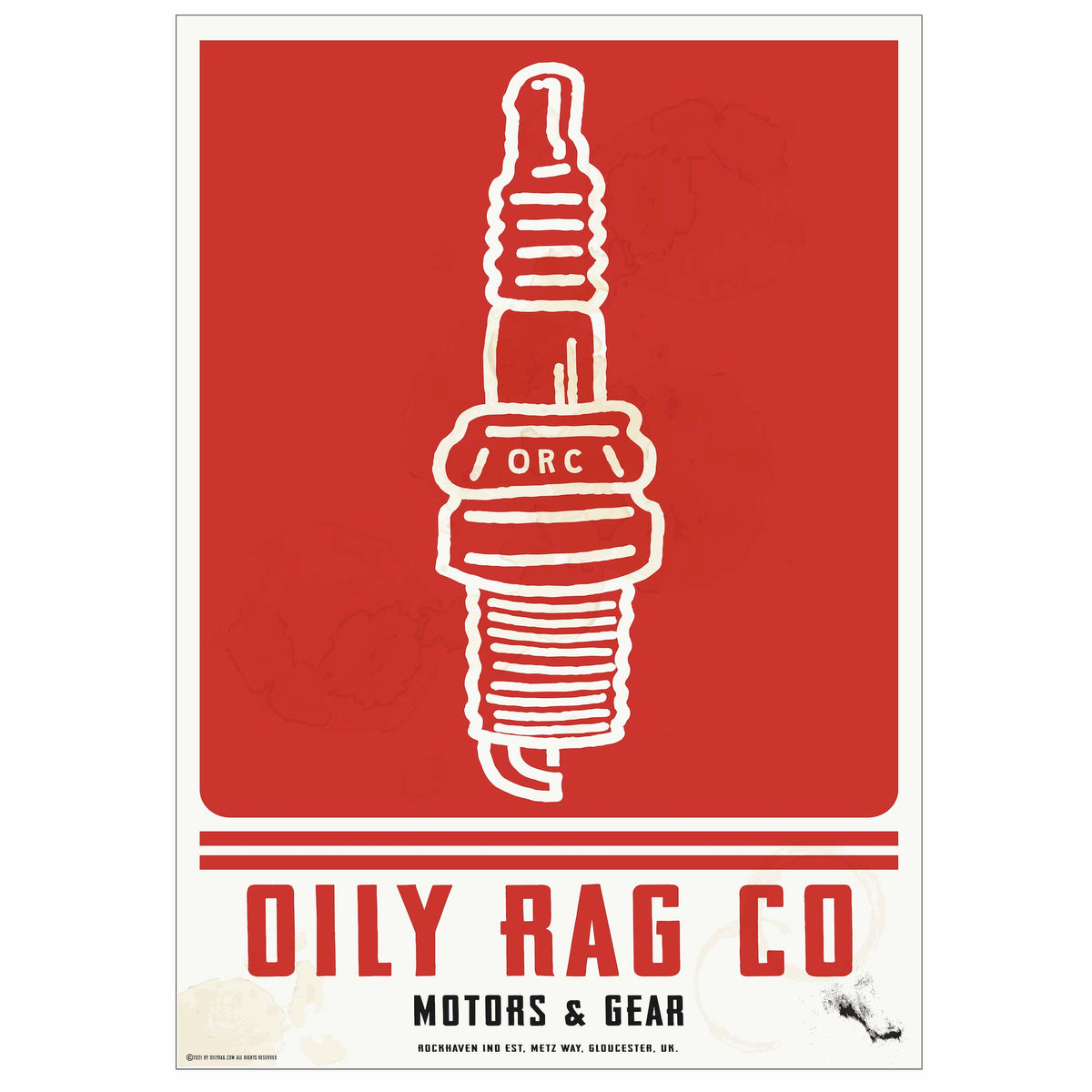 Oily Rag Co Spark Plug Poster Print-Size A1 841mm x 594mm | Oily Rag Co ...