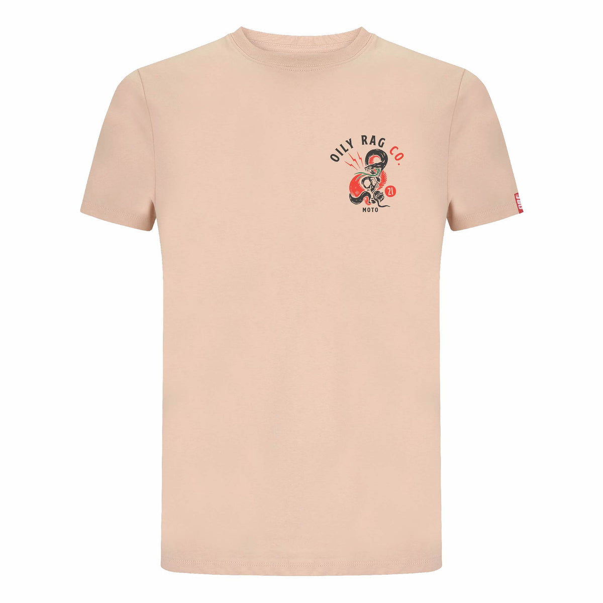Oily Rag Co Unisex Skull n Snakes T-shirt - Back Print - Pale Pink ...